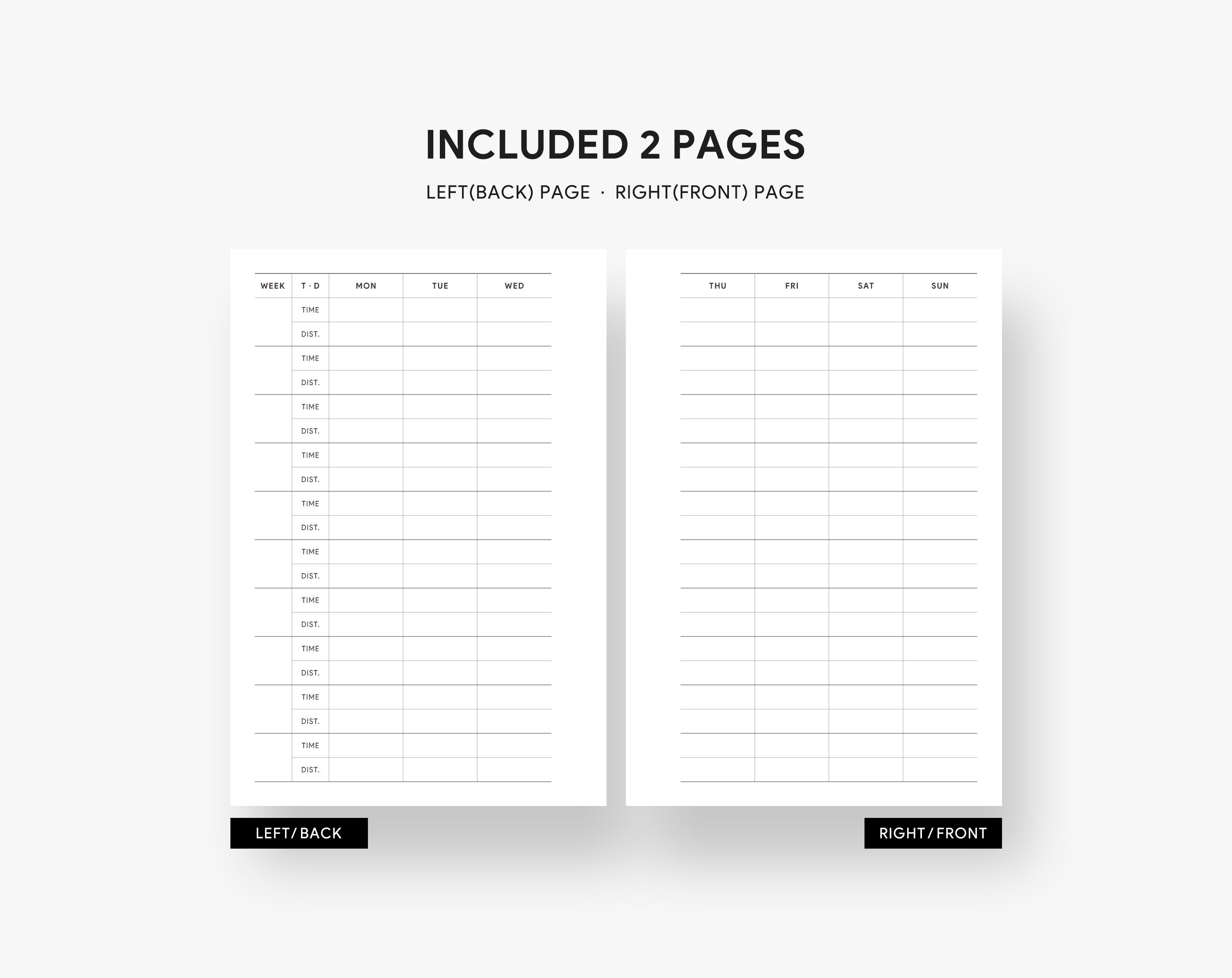 Pocket Inserts : Running Tracker Printable Running Diary - Etsy