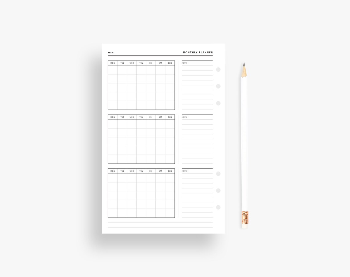 3 Month Planner Printable, Quarterly Planner, 90 Day Plan, Undated ...
