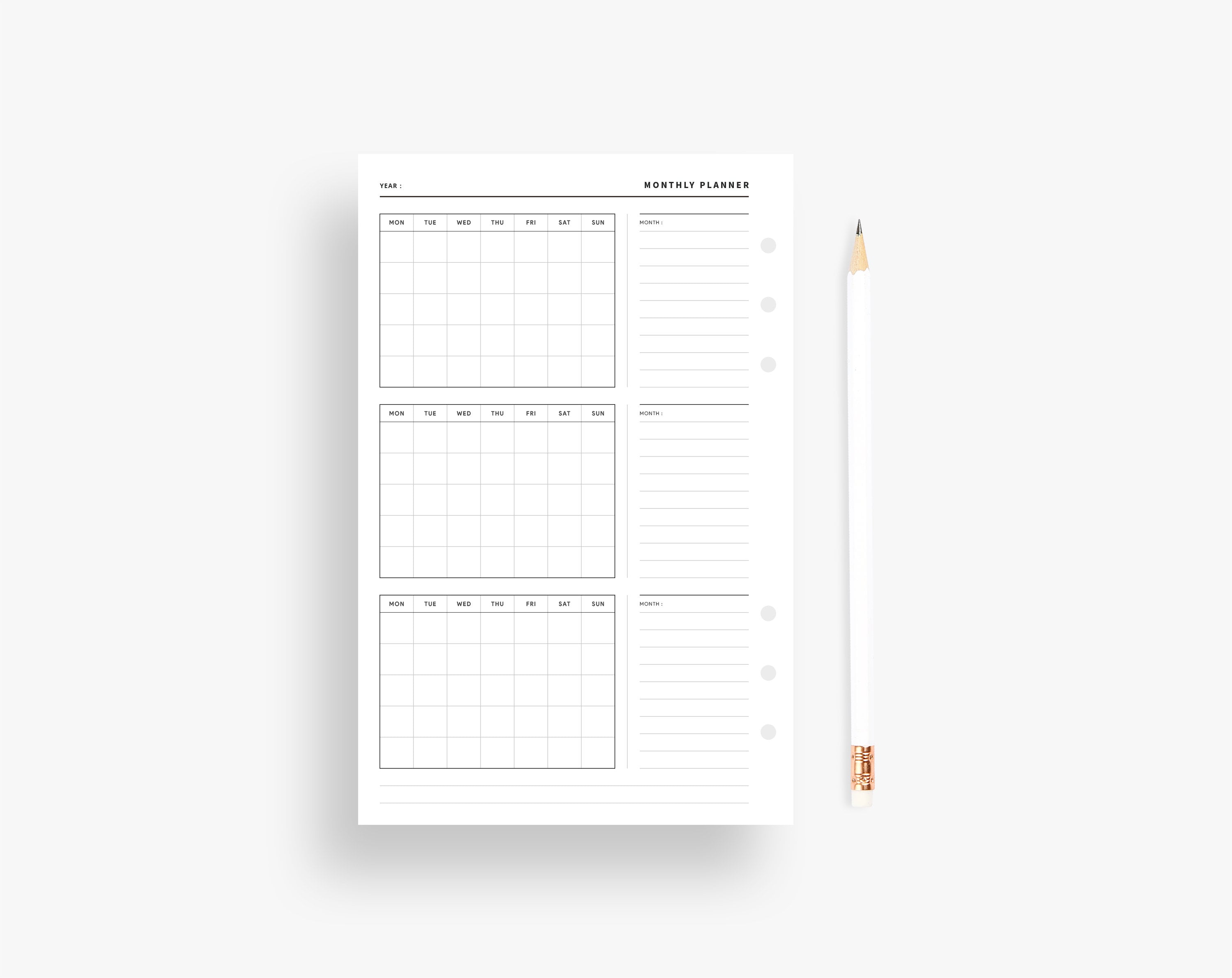 3 Month Planner Printable, Quarterly Planner, 90 Day Plan, Undated ...
