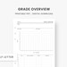 School Grade Tracker Printable, Grade Overview, Academic Planner, Grade ...