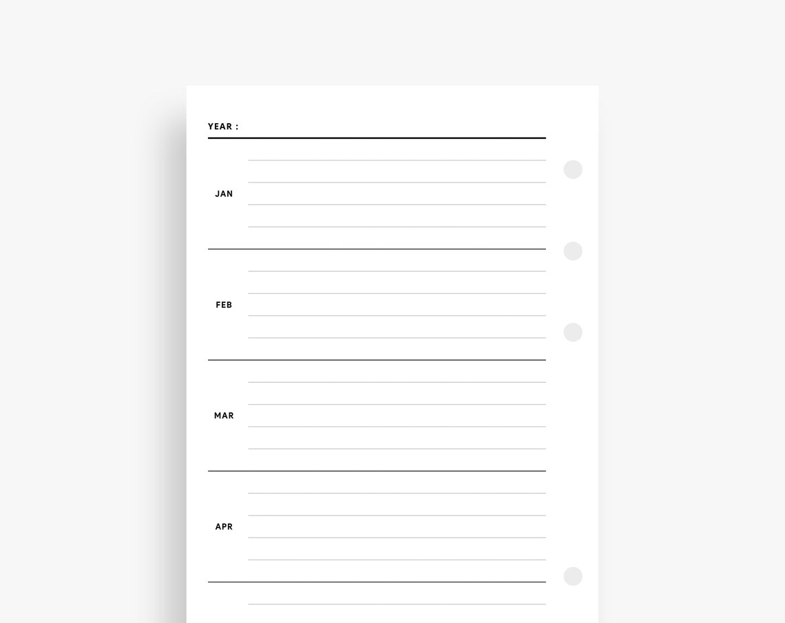 Personal Size Inserts Year At A Glance Yearly Planner Etsy personal-size-inserts-year-at-a-glance-yearly-planner-etsy