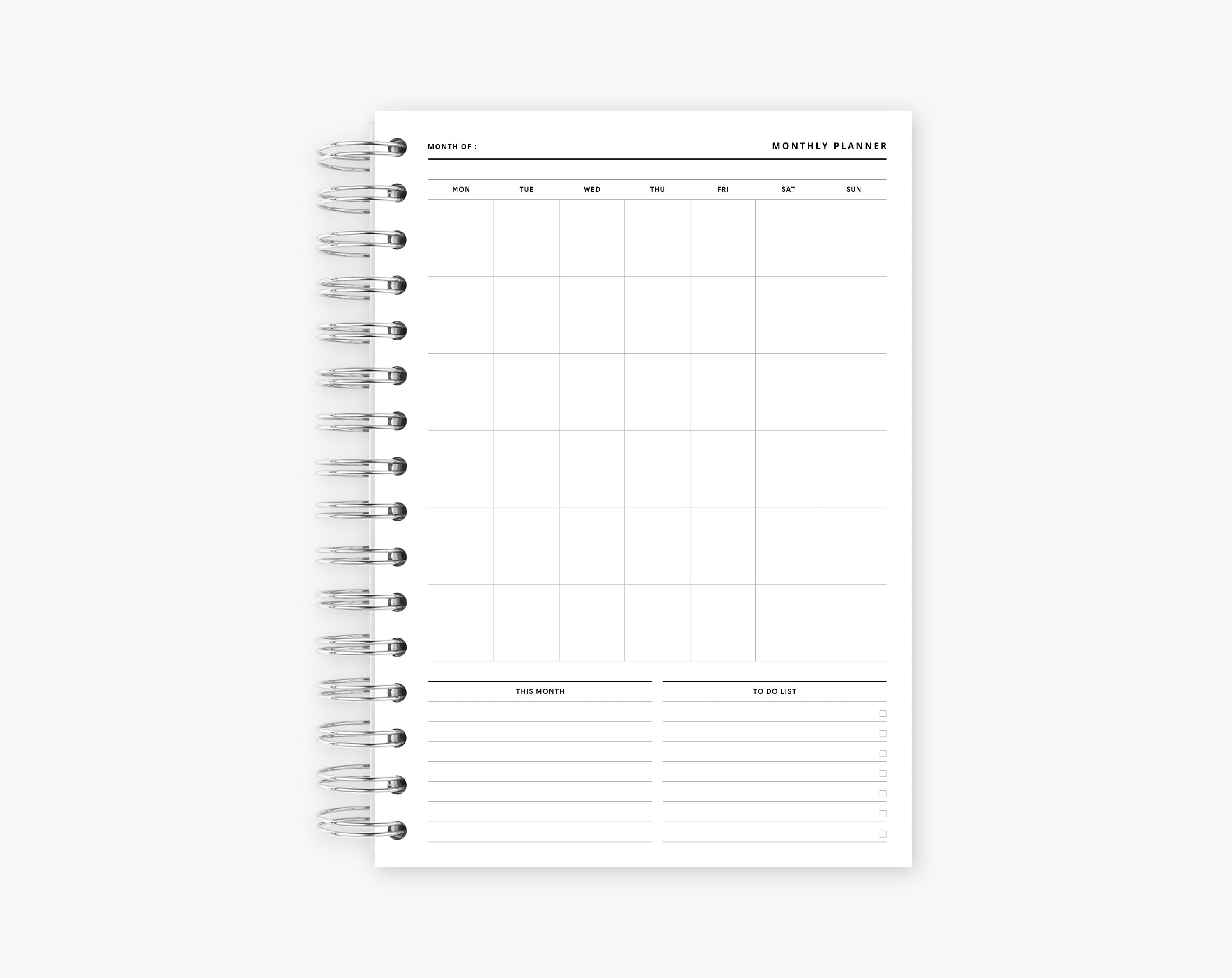 A5 Einsätze : Undatiert monatlich, monatliche To Do Liste, monatliche ...