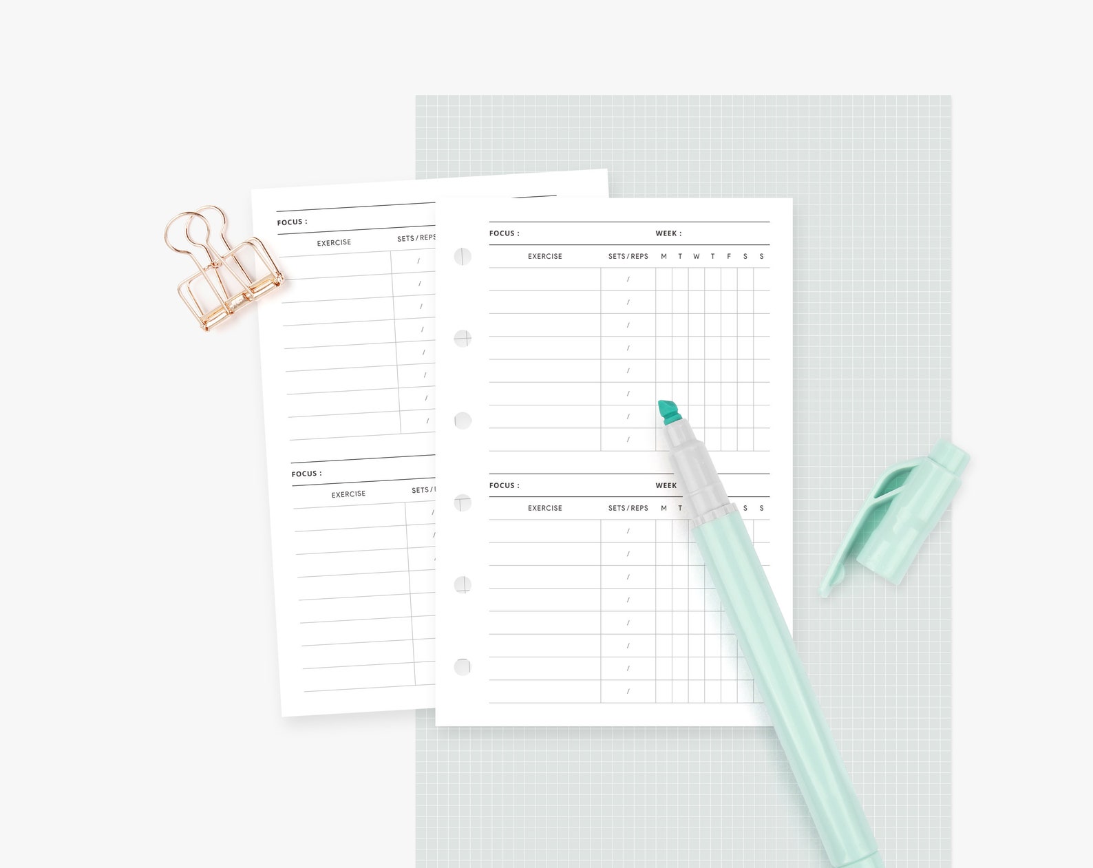 Pocket Inserts : Exercise Tracker Printable Exercise Planner - Etsy