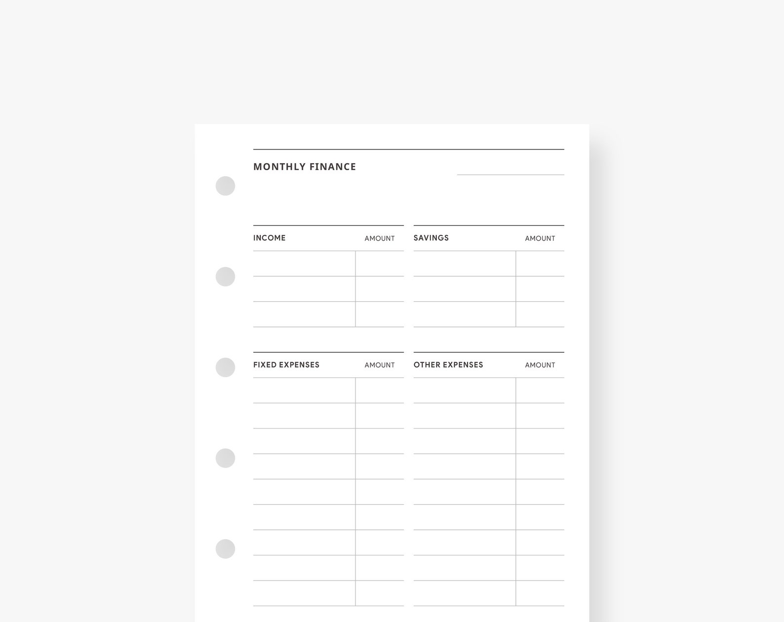 Pocket Inserts : Monthly Budget Planner Printable Financial | Etsy