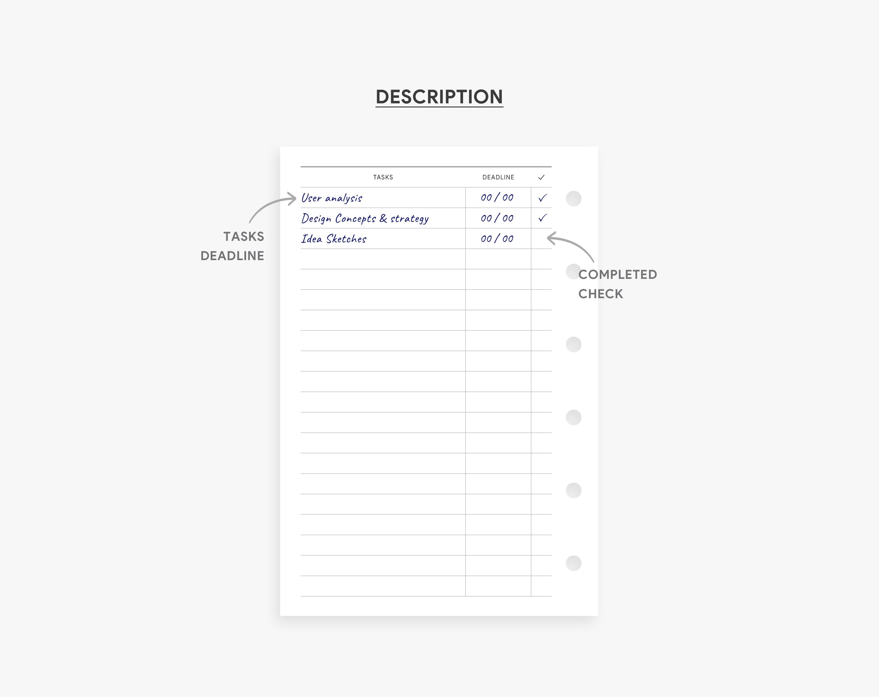 Pocket Inserts : Printable Task List Planner, Productivity Planner ...