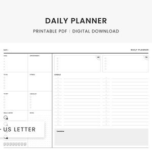 Printable Daily Work Desk Planner, Daily Organizer for Work, Business ...