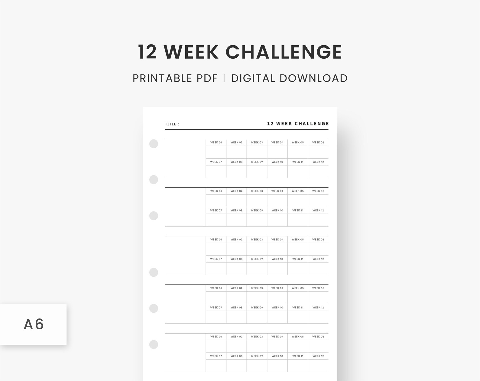 12 Week Challenge, Habits Tracker, 12 Week Tracker, Challenge Tracker ...