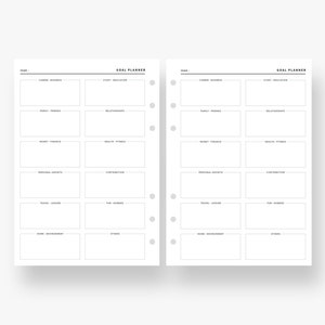 Goal Planner Printable Personal Wide Inserts Goal Setting - Etsy