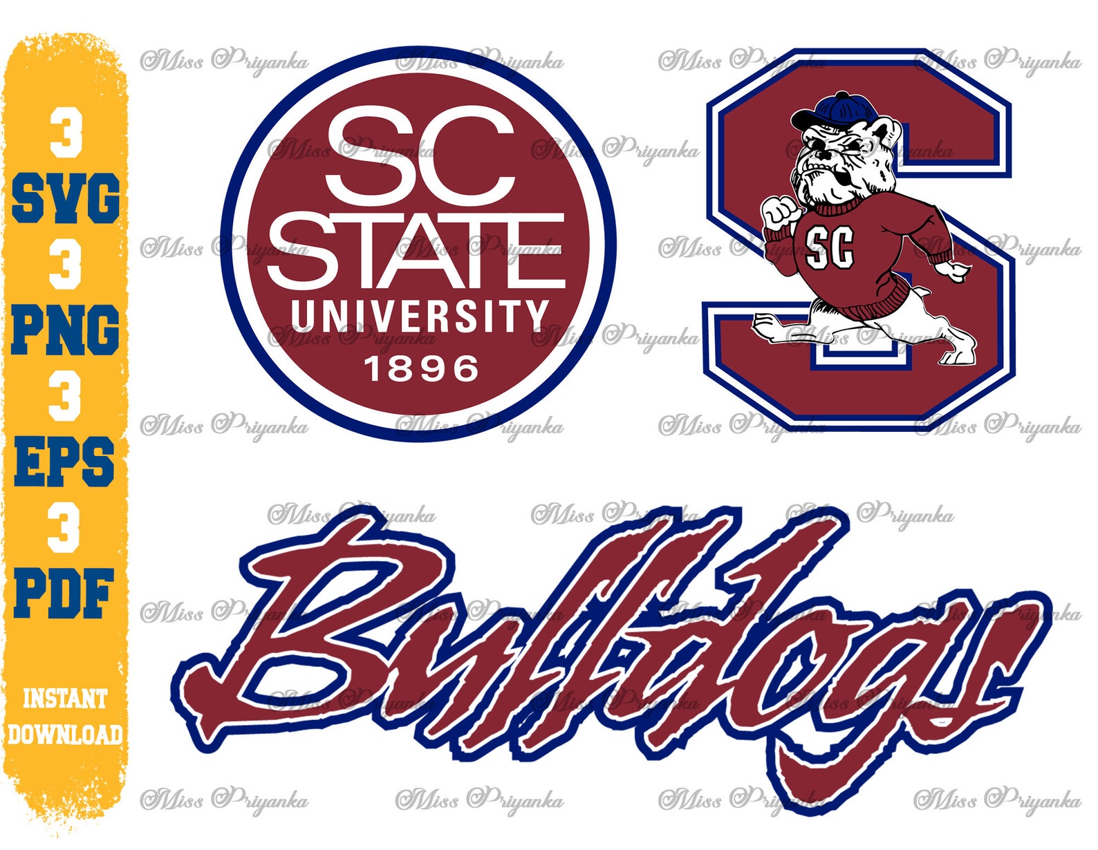 SCSU svg SC State University svg Bulldogs svg Bulldog | Etsy