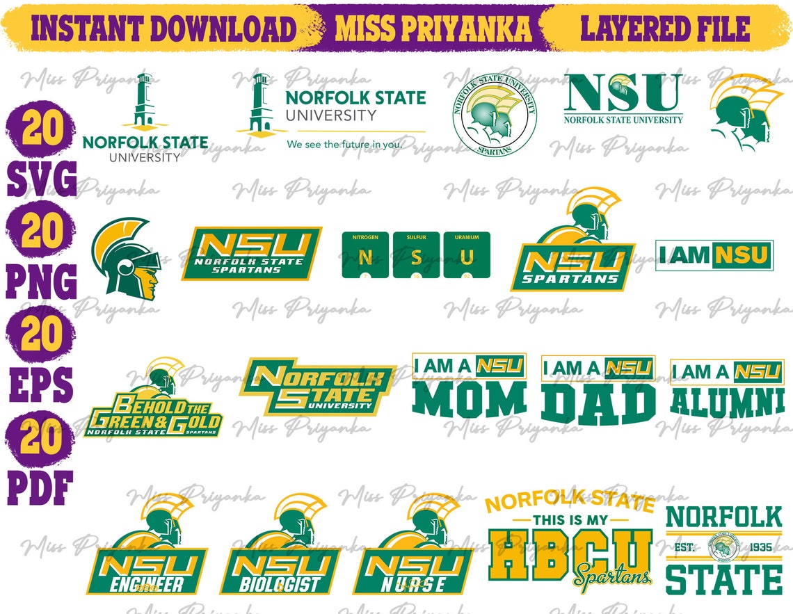 NSU svg Norfolk State University svg Spartans svg hbcu | Etsy