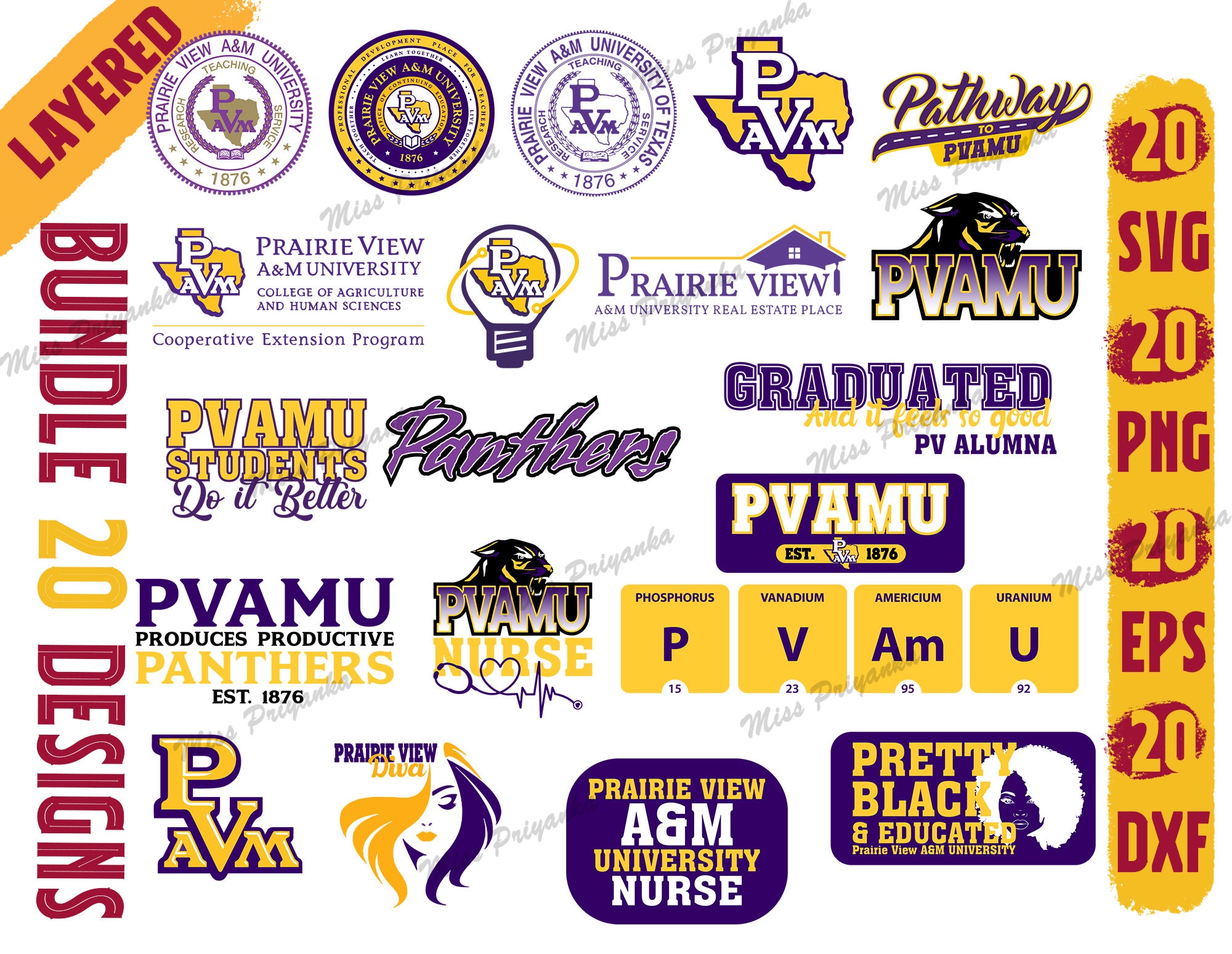 Prairie View A&M University Bundle svg PVAMU svg Prairie | Etsy