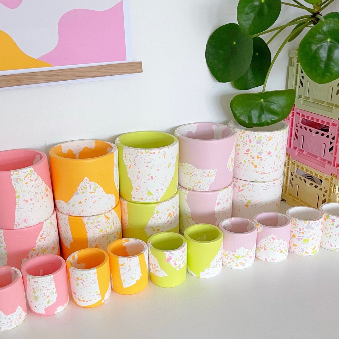 Medium Multi-coloured Terrazzo Plant Pot / Perfect for Small Medium ...