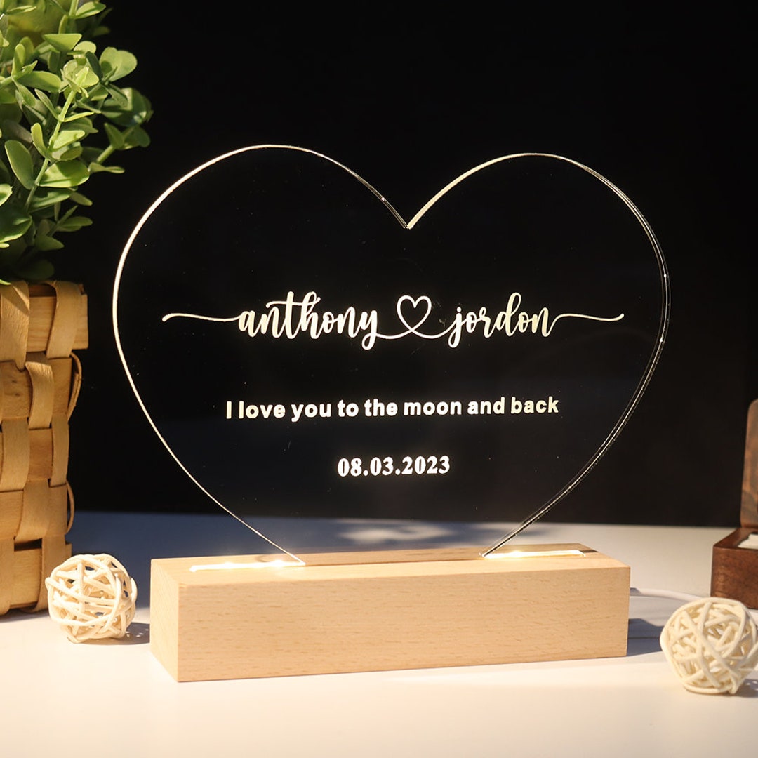 Custom Anniversary Gift, Valentine's Gift, Engagement Gifts With Name ...
