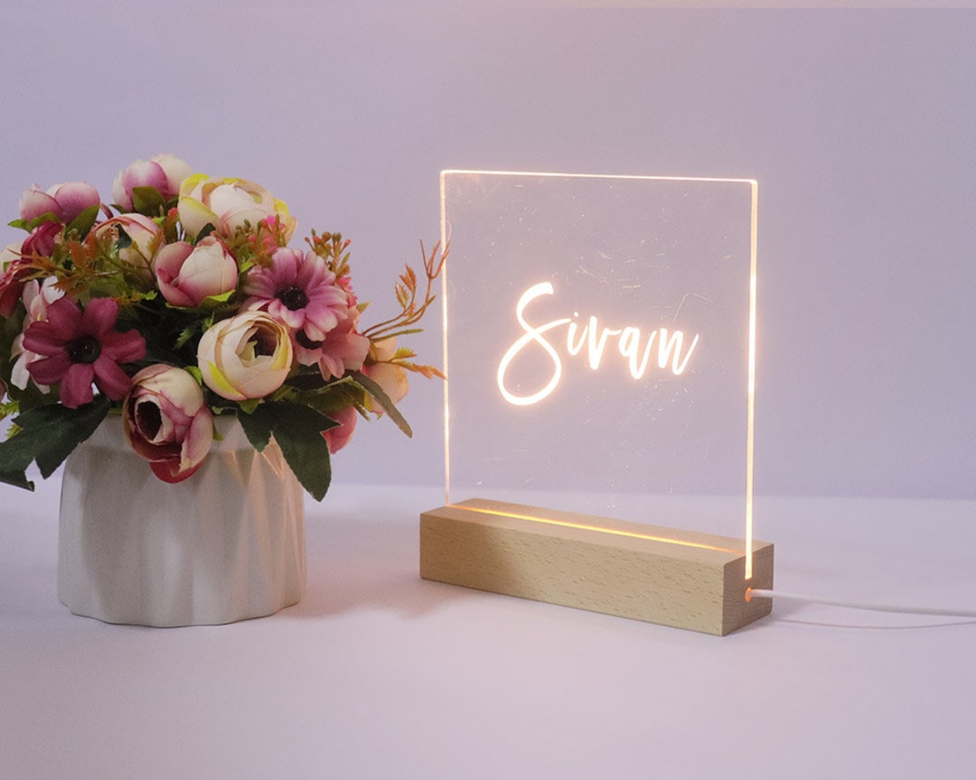 Custom Name Night Light, Custom Text Night Light, Custom LED Night ...