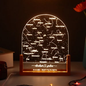 Personalized Star Map Night Light: Custom Constellation Gift - Etsy