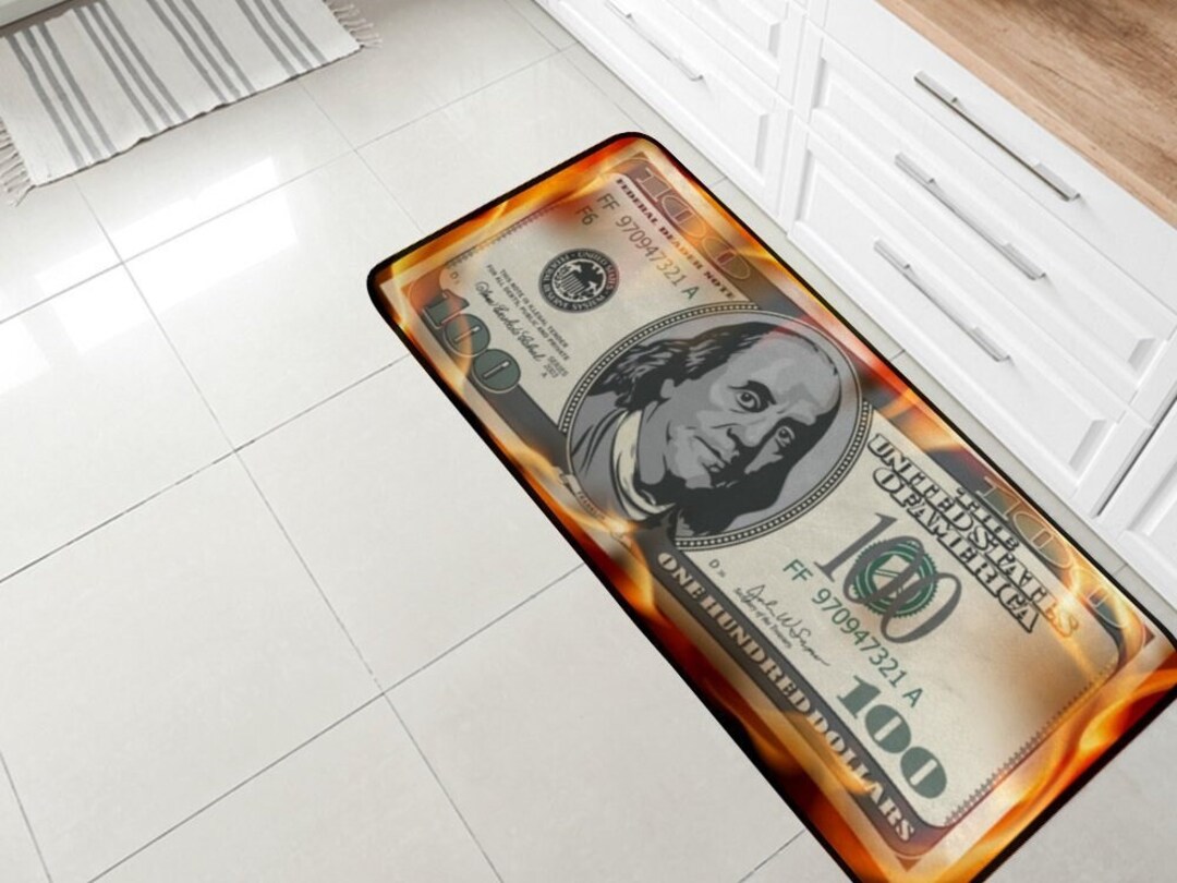 Custom Dollar Rugburning 100 Dollar Bill Floor Decor - Etsy