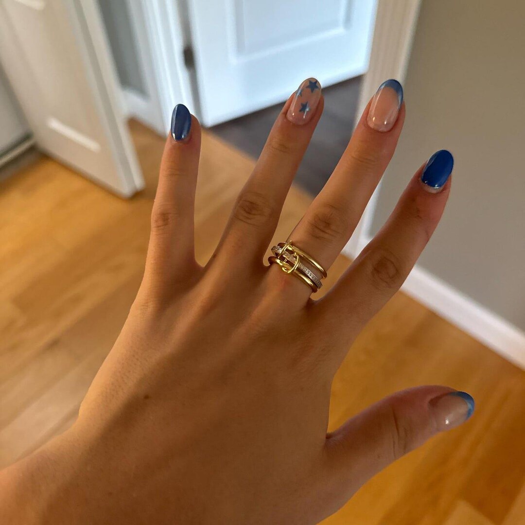 Bellanca Diamond Connected Stacker Gold Linked Spinner Ring, Handmade ...