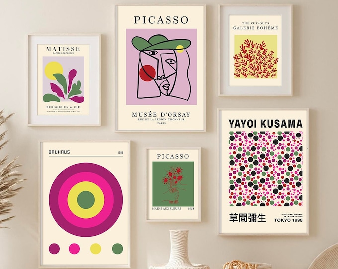 Gallery Wall Set of 6, Exhibition Poster Set, Matisse Print, Picasso ...