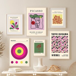 Gallery Wall Set of 6, Exhibition Poster Set, Matisse Print, Picasso ...