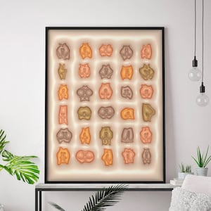 3D Nice Bum Body Positive Print. Colorful All Skin All Races,quirky Art ...