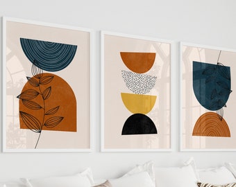 Boho Art Set of 3 Prints Boho Wall Art Abstract Landscape - Etsy Canada