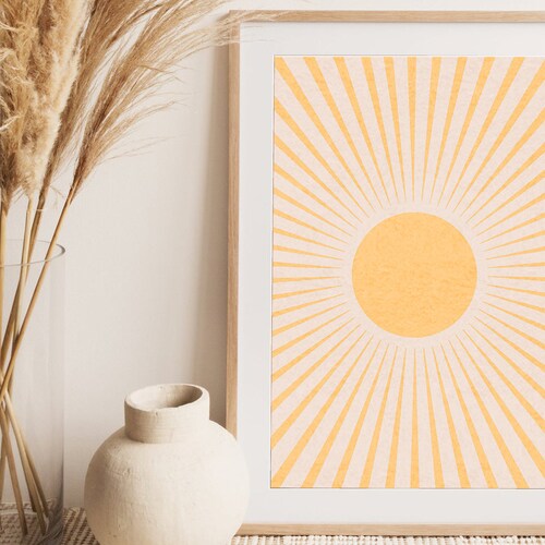 Boho Sun Sunrise and Sunset Wall Art Print Decor Boho Sun Svg - Etsy