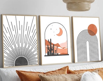 Set of 2 Prints Modern Wall Decor Print Abstract Art Digital - Etsy