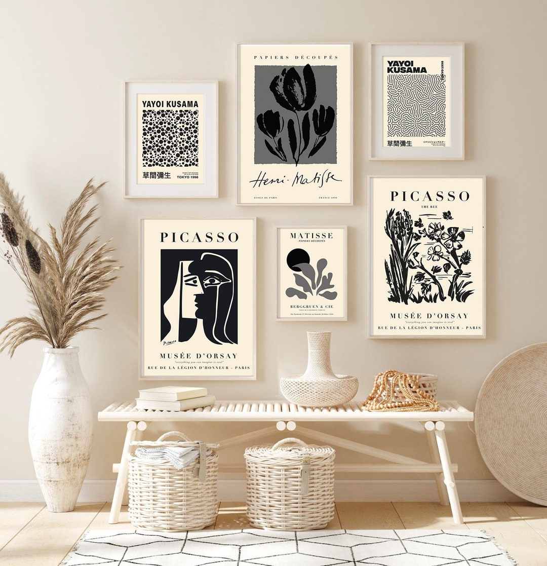 Gallery Wall Set of 6, Exhibition Poster Set, Matisse Print, Picasso ...