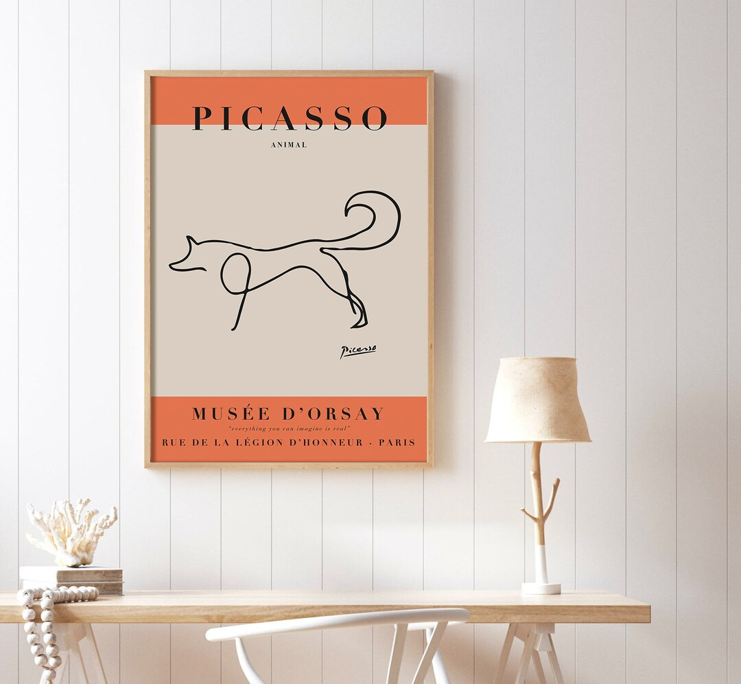 Picasso Fox Art Print, Picasso Freedom, Picasso Animal Art, Pablo ...