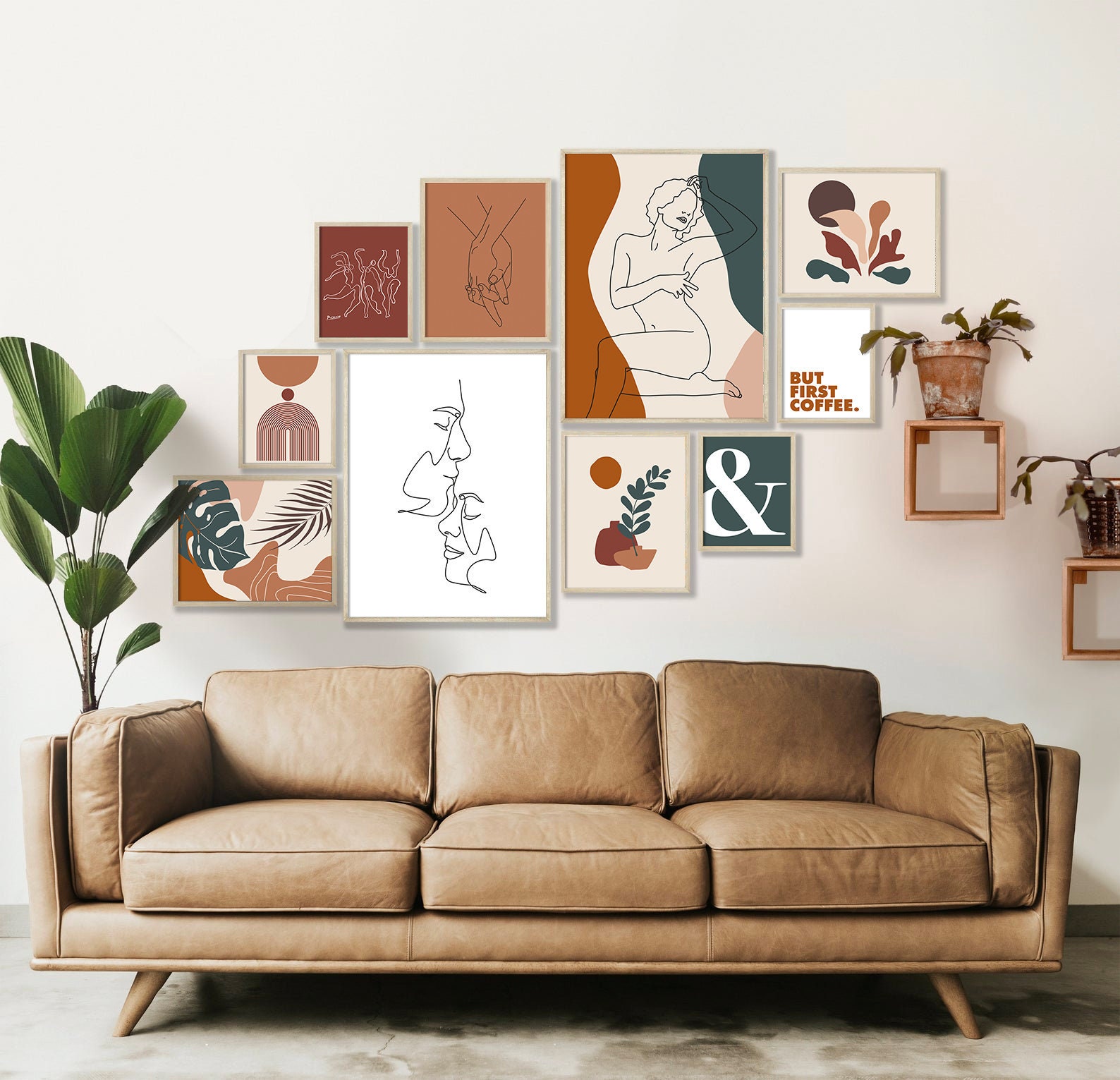 Abstract Shapes Wall Art Gallery Wall Set of 10 Poster Bundle Color ...