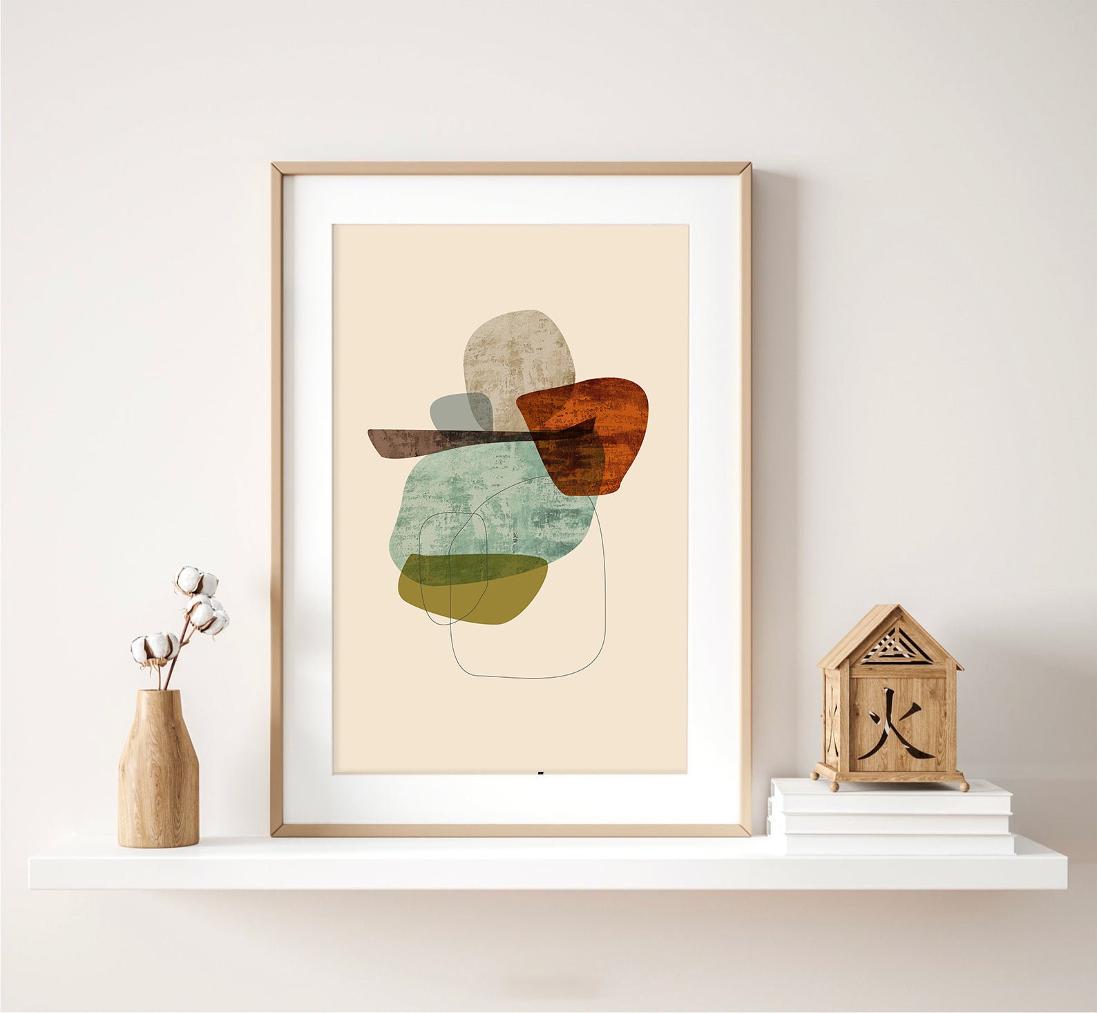 Mid century modern art Geometric printable wall art Digital | Etsy