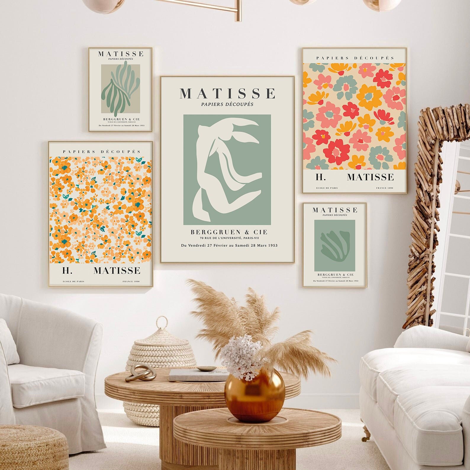 Matisse Wall Art Set of 5 Gallery Wall Set Flower Market - Etsy