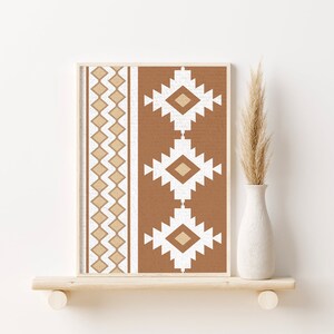 Aztec Wall Art Printable, Aztec Mid Century Modern Wall Art Set of 3 ...