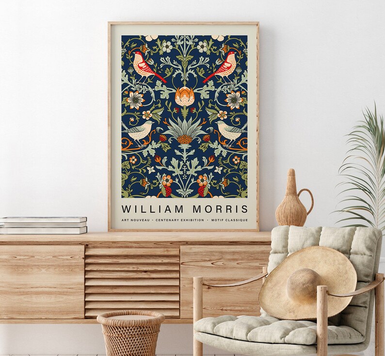 William Morris Exhibition Poster, Art Nouveau, William Morris Print ...