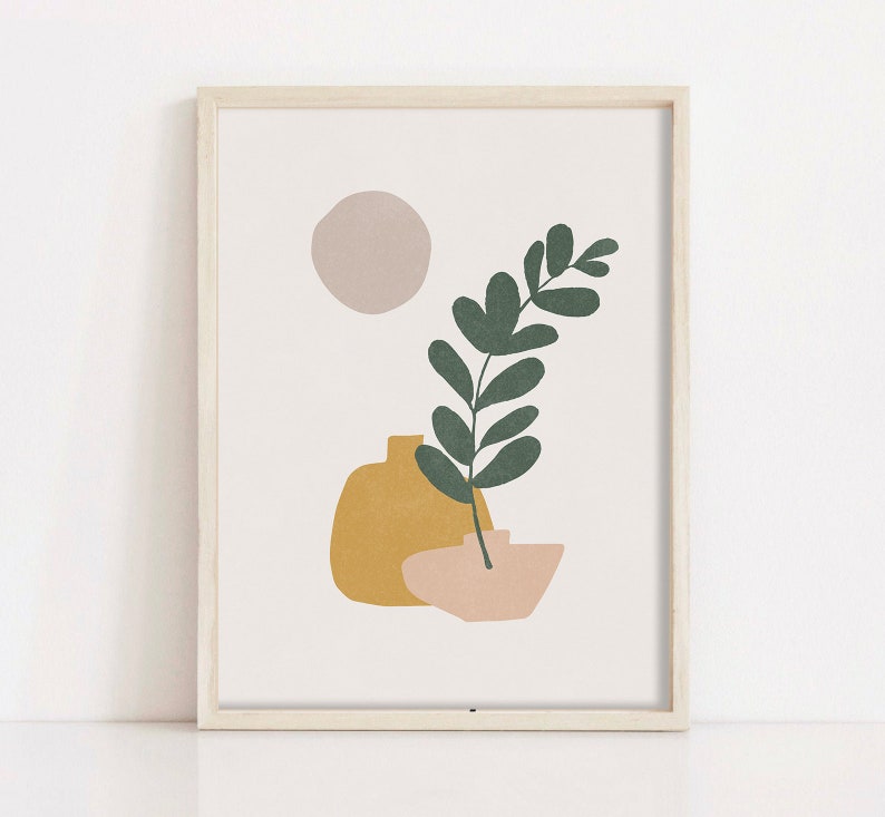 Mid Century Modern Set of 6 Boho Prints, Digital Gallery Wall Set ...