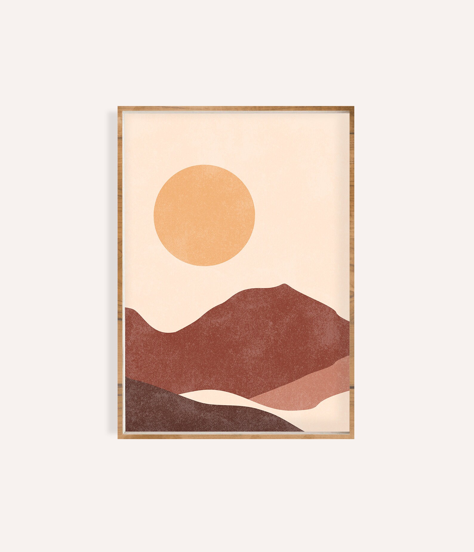 Sun and Moon Abstract Landscape Boho Desert Sunset | Etsy