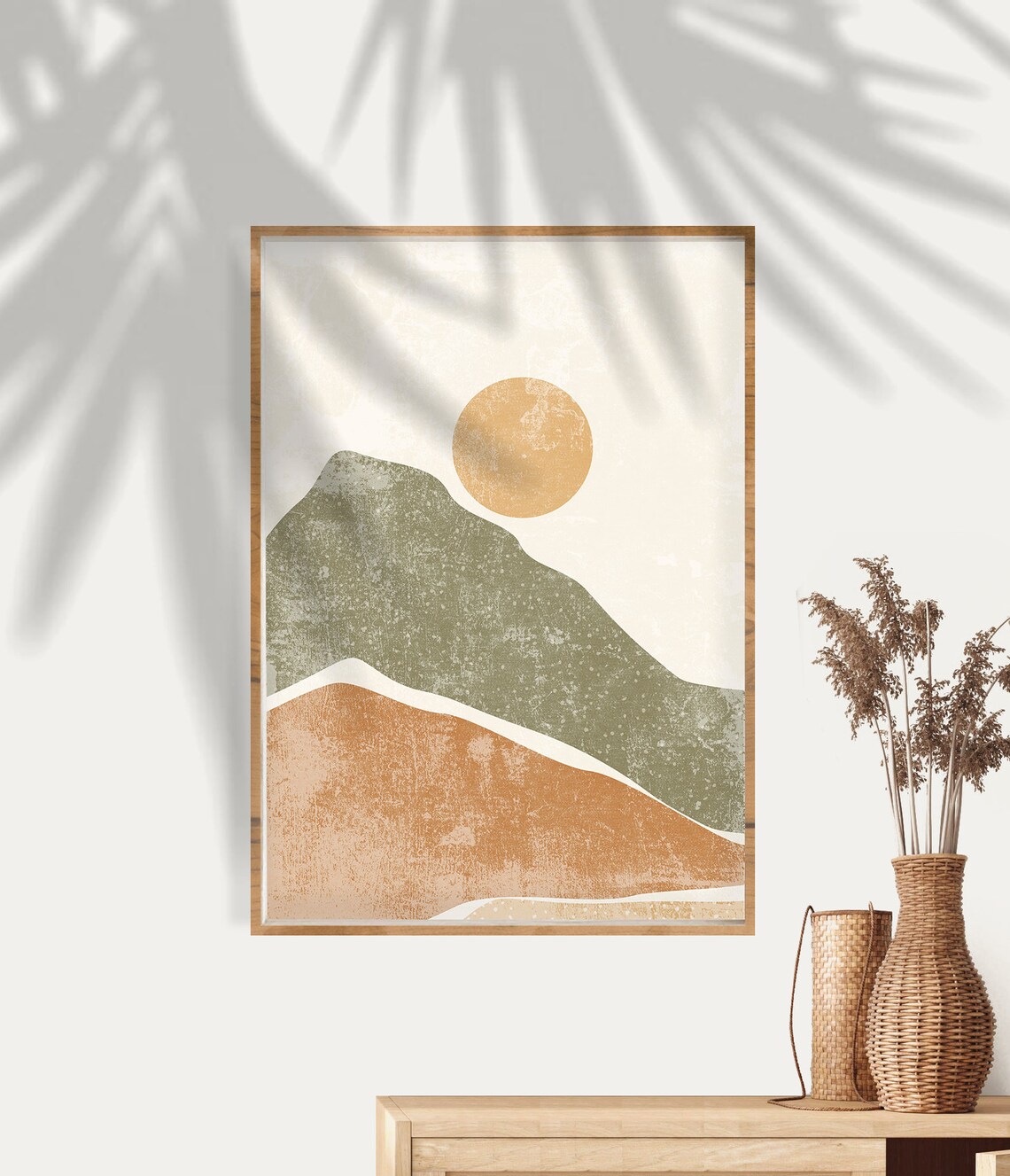 Sun and Moon Boho Wall Art Abstract Landscape Boho Sun and - Etsy