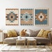 Aztec Pattern Print Set of 3, Gallery Wall Art, Ethnic Carpet Printable ...