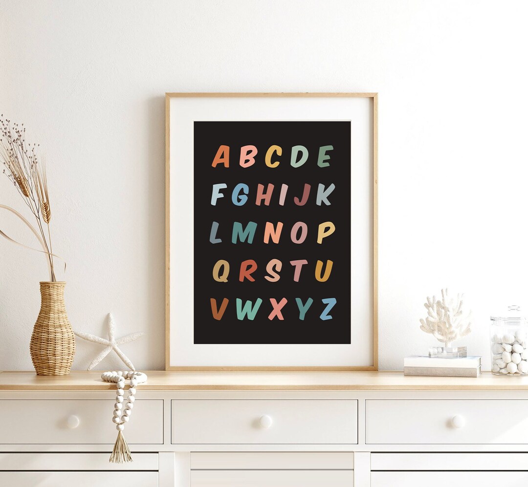 Alphabet Poster, ABC Print, Printable Educational Wall Art, Kids and ...