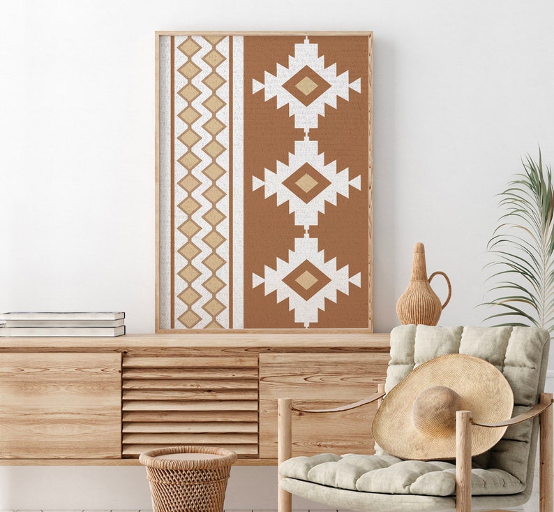 Aztec Wall Art Printable Aztec Mid Century Modern Wall Art - Etsy