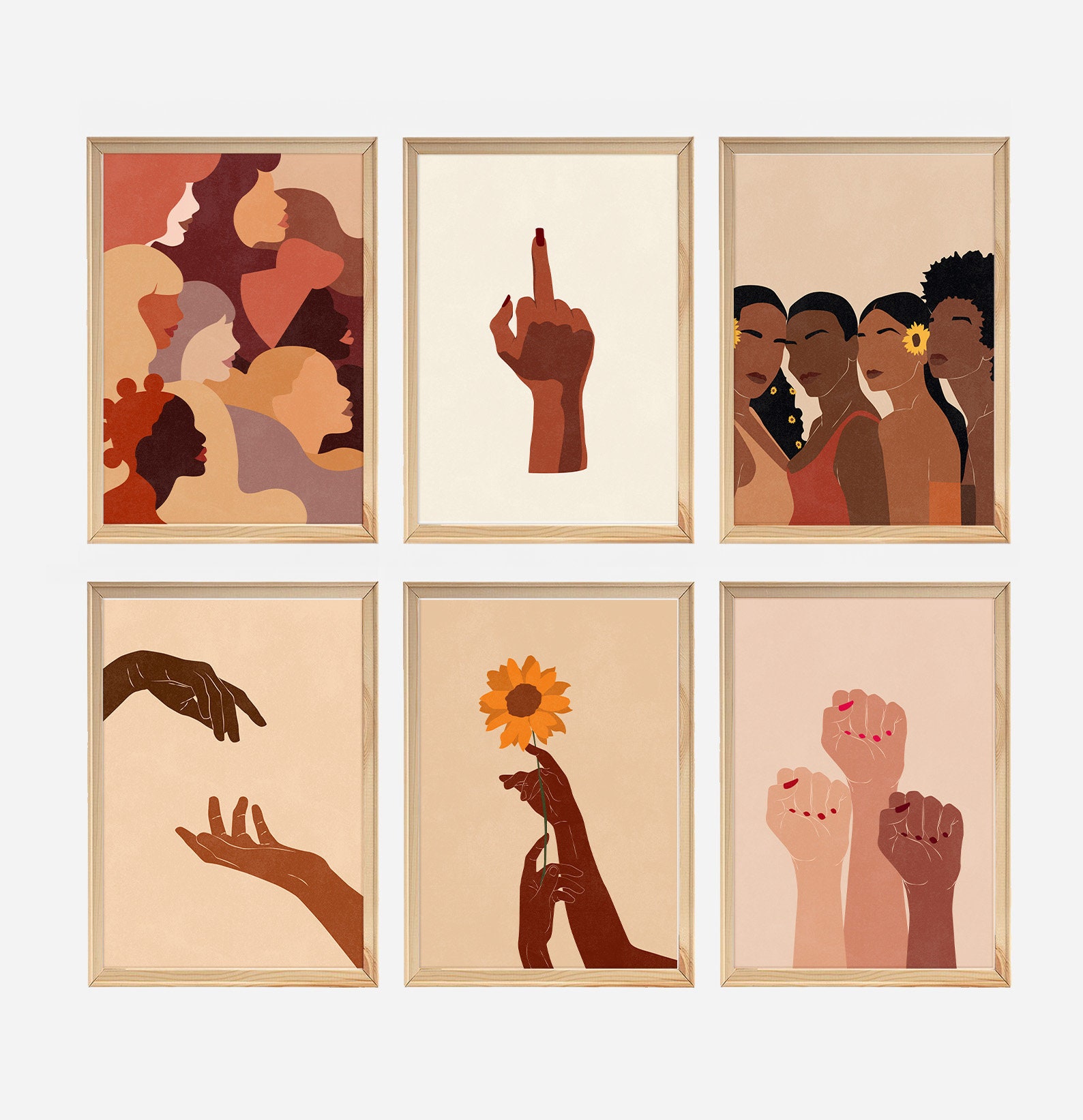 Feminist Set of 6 Print, Gallery Wall Set, Feminist Wall Collage ...