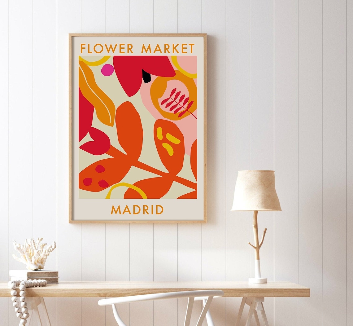 Flower Market Madrid Flower Market Print Flower Wall - Etsy