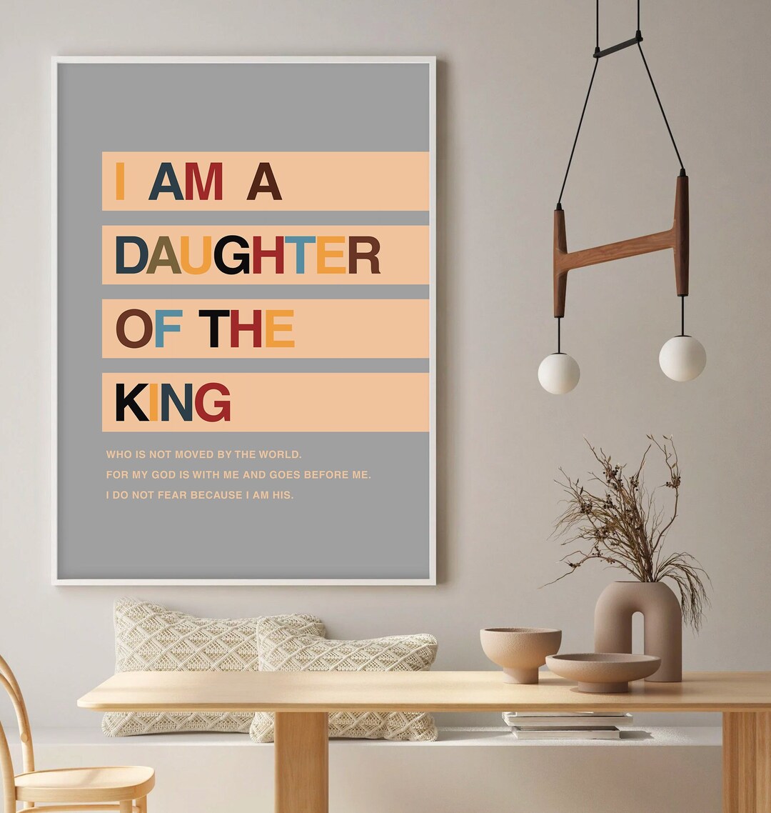 I Am a Daughter of the King, Printable Art, Digital Print, Girl's Room ...