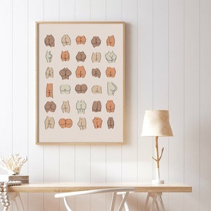 Nice Bum Body Positive Print.colorful All Skin All Races,quirky Art ...