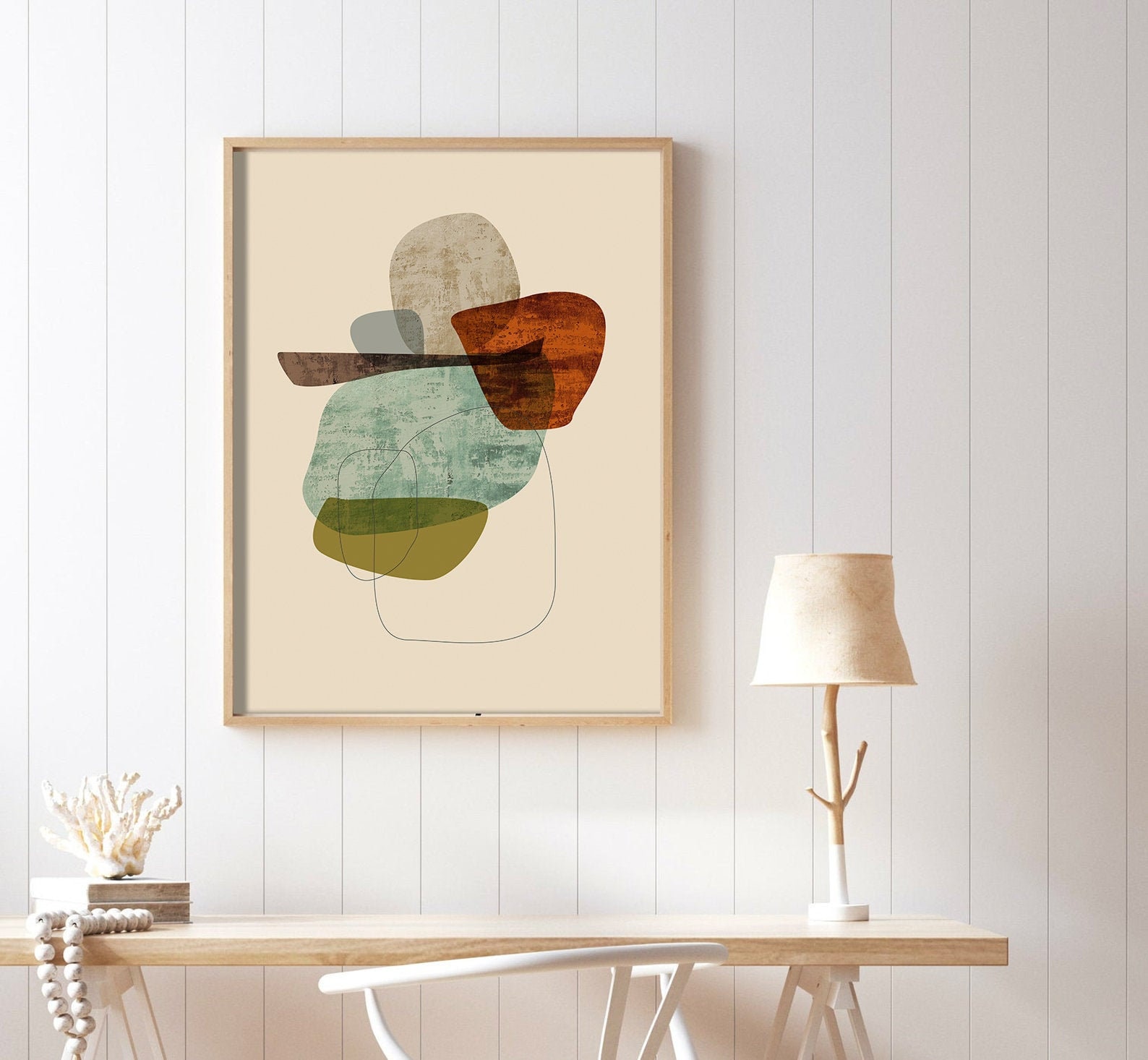 Mid Century Modern Art, Geometric Printable Wall Art, Digital Print ...