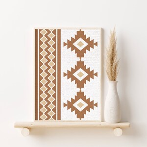 Aztec Wall Art Printable, Aztec Mid Century Modern Wall Art Set of 3 ...