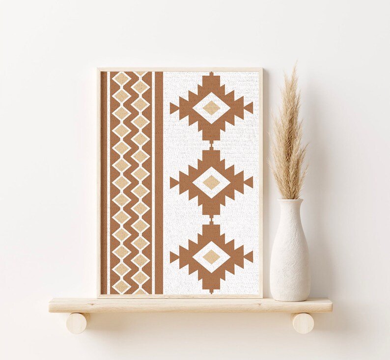 Aztec Wall Art Printable Aztec Mid Century Modern Wall Art - Etsy