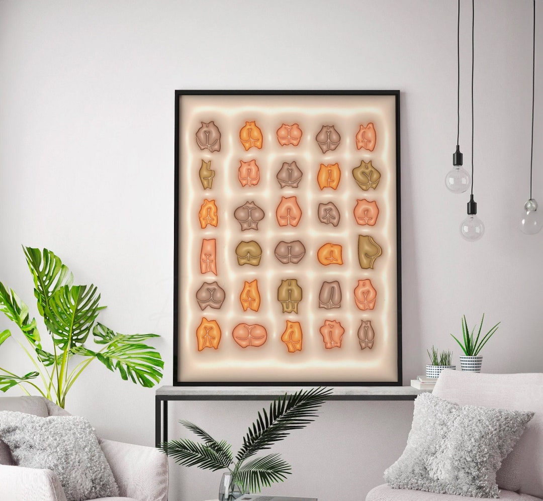 3D Nice Bum Body Positive Print. Colorful All Skin All Races,quirky Art ...