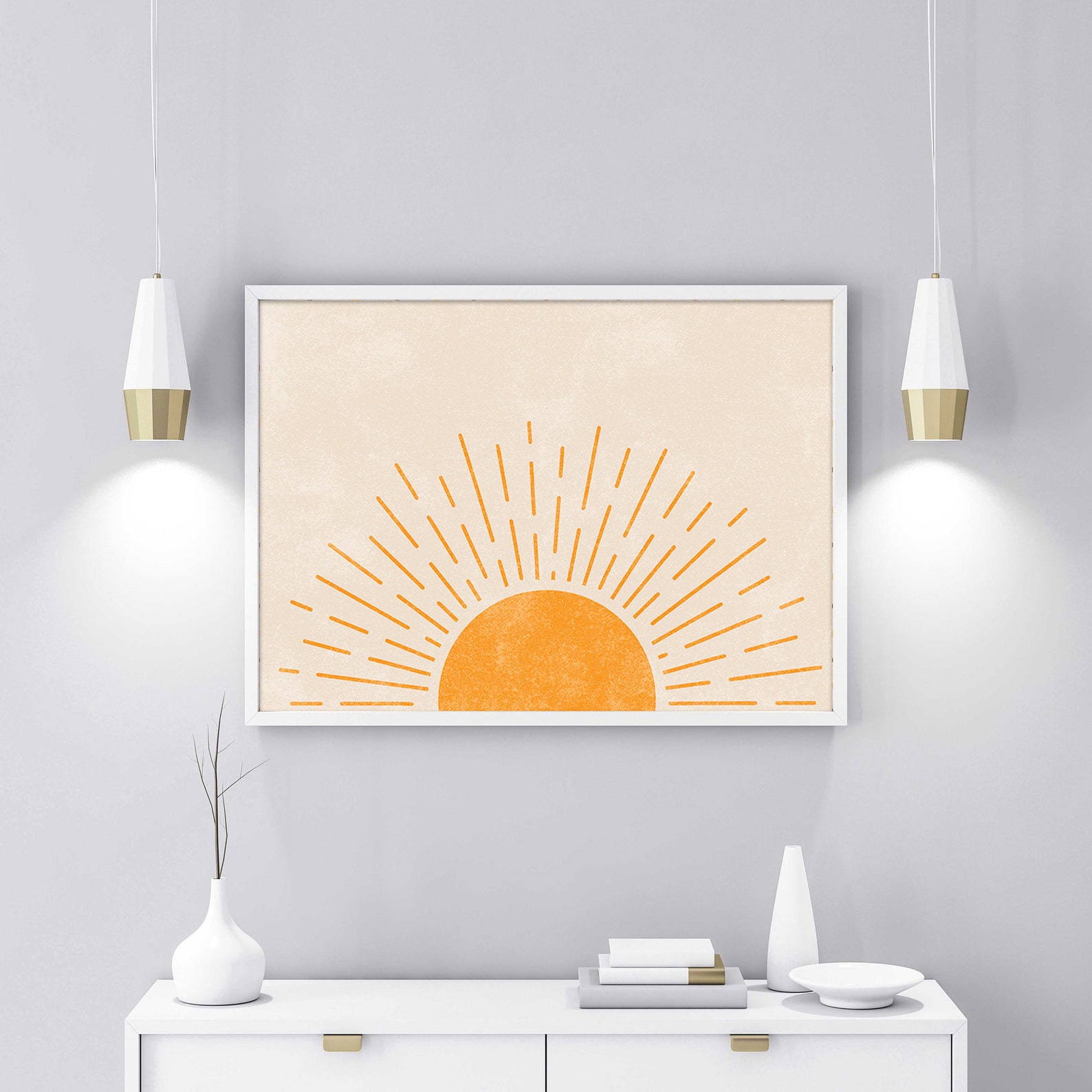 Boho Sun Sunrise and Sunset Wall Art Print Decor Boho Sun Svg | Etsy