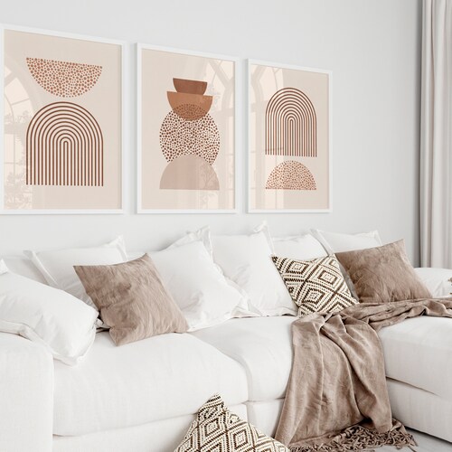 Boho Abstract Set of 3 Prints Printable Wall Art Boho Decor - Etsy